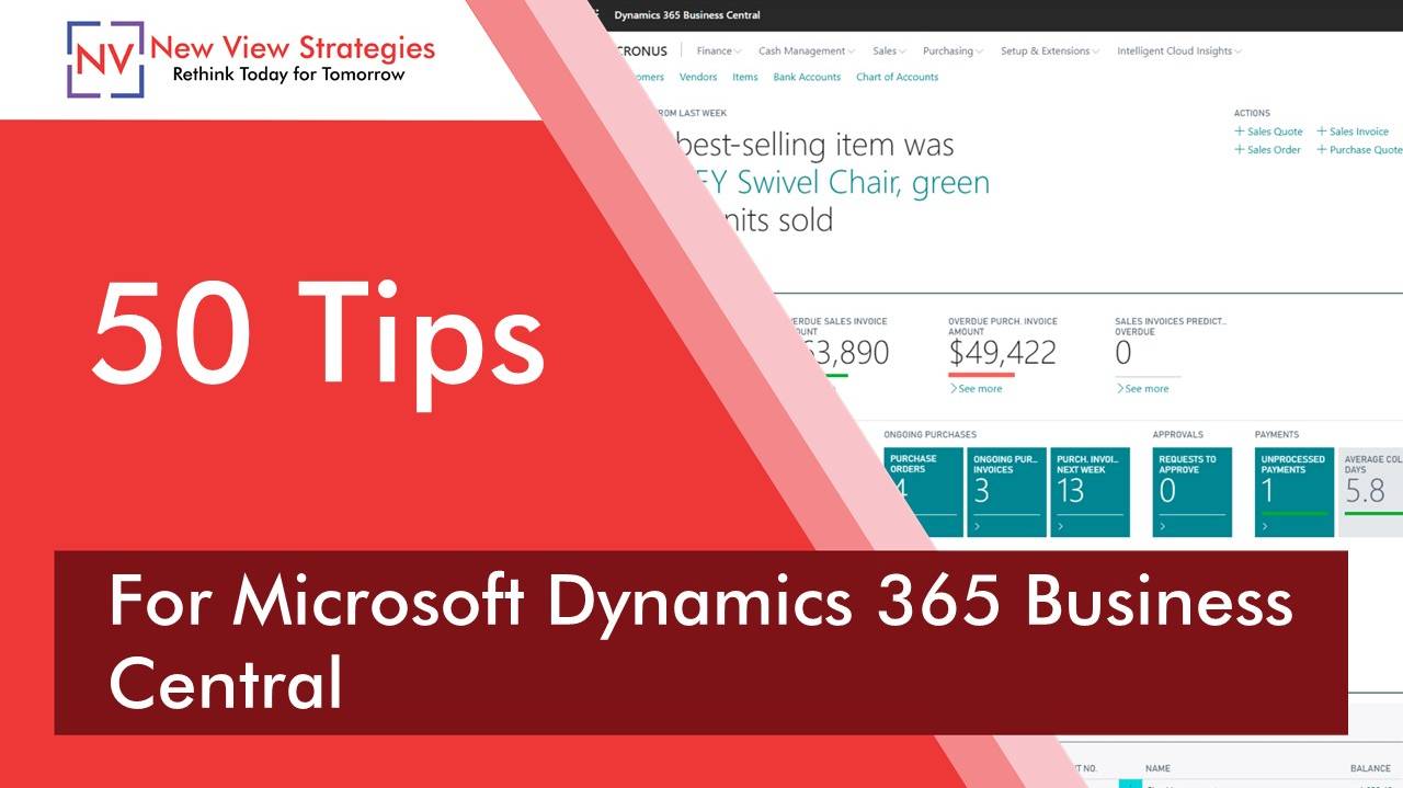 50 Tips for Microsoft Dynamics 365 Business Central - Dynamics Communities