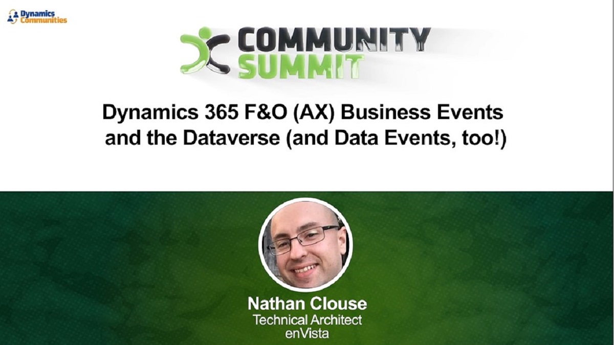 Dynamics 365 F&O (AX) Business Events and the Dataverse (and Data Events, too!) - Dynamics ...