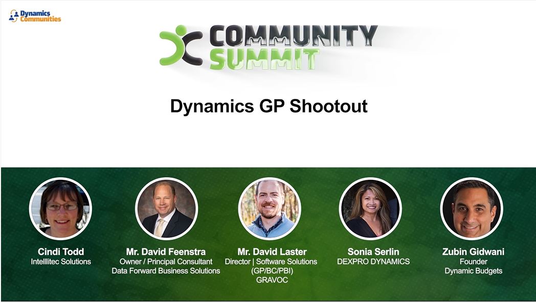 Dynamics GP Shootout - Dynamics Communities
