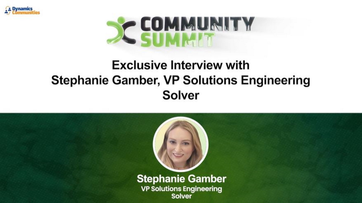 Exclusive Interview: Stephanie Gamber, VP Solutions Engineering, Solver ...