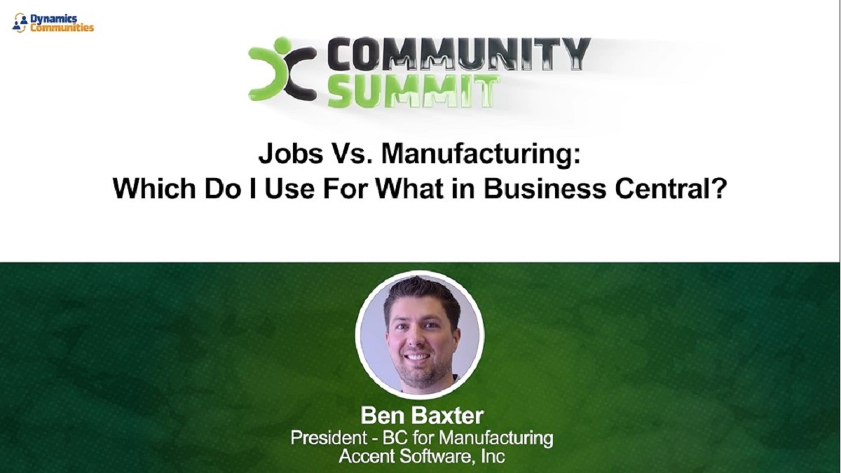 Jobs Vs. Manufacturing: Which Do I Use For What in Business Central ...