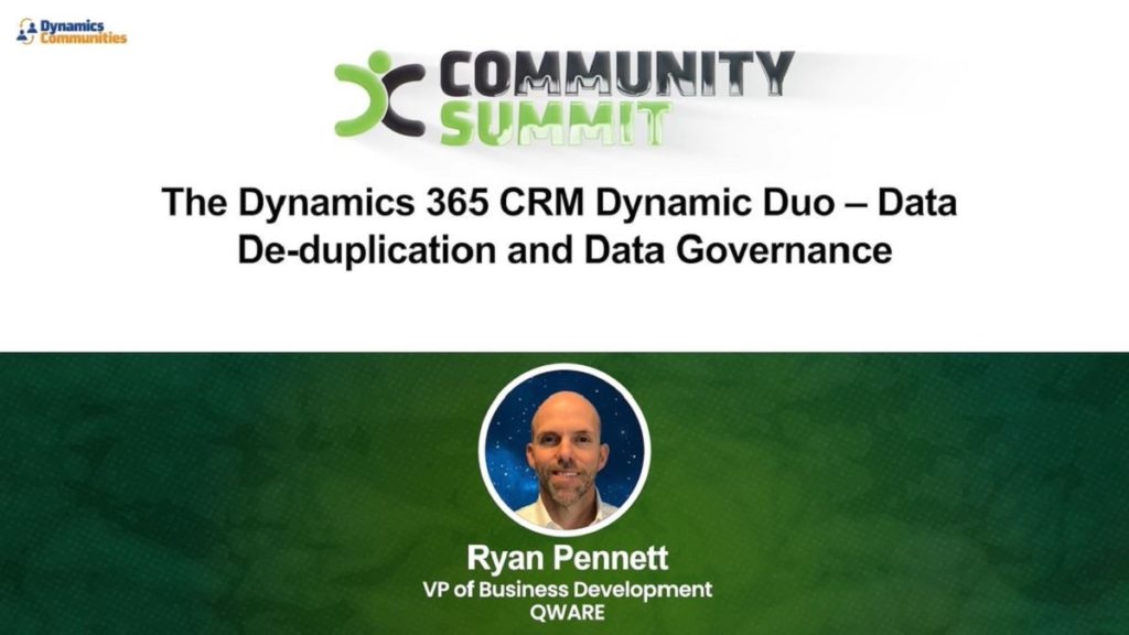 The Dynamics 365 CRM Dynamic Duo – Data De-duplication and Data Governance - Dynamics Communities
