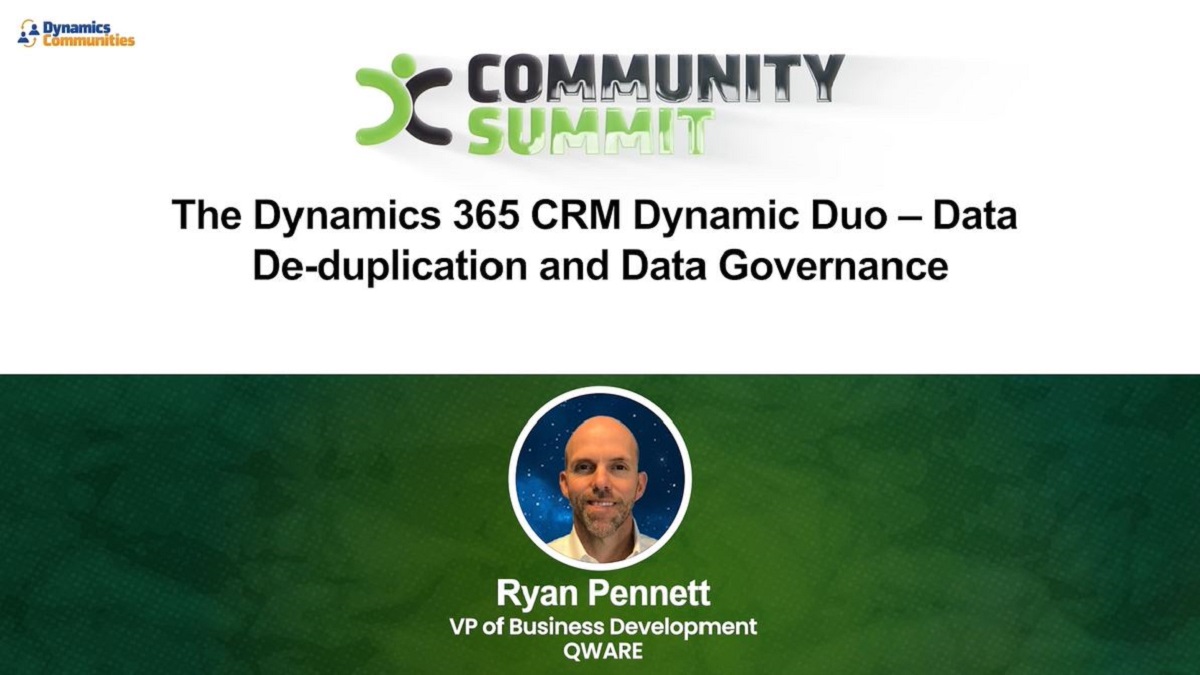 The Dynamics 365 CRM Dynamic Duo – Data De-duplication and Data Governance - Dynamics Communities