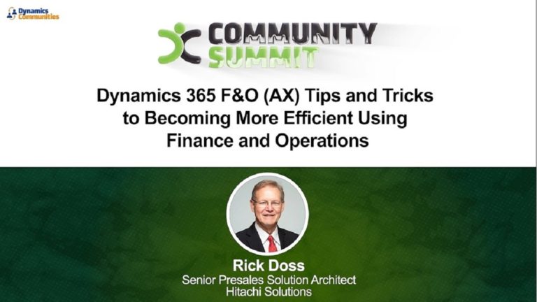 Dynamics 365 F&O (AX) Tips and Tricks to Becoming More Efficient Using ...