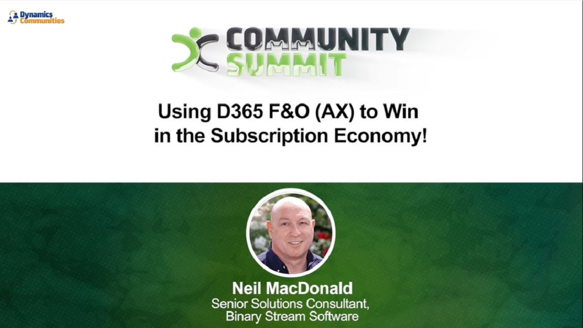 Using D365 Fando Ax To Win In The Subscription Economy Dynamics