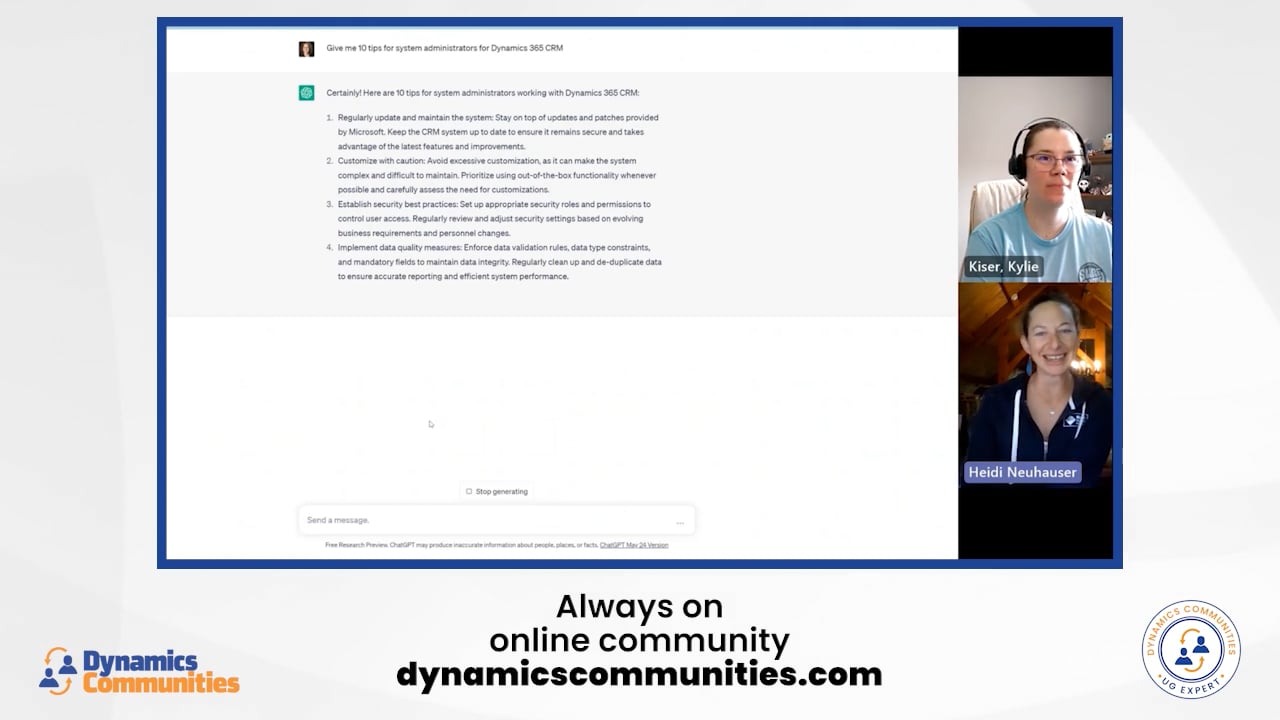 Top Tips from ChatGPT for Dynamics CE/CRM System Admins