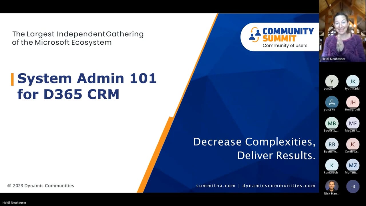 System Admin 101 for Dynamics 365 CE/CRM - Dynamics Communities