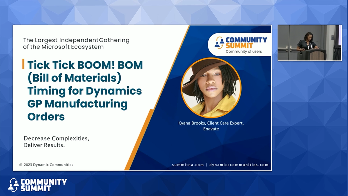 Tick Tick BOOM! BOM (Bill of Materials) Timing for Dynamics GP ...