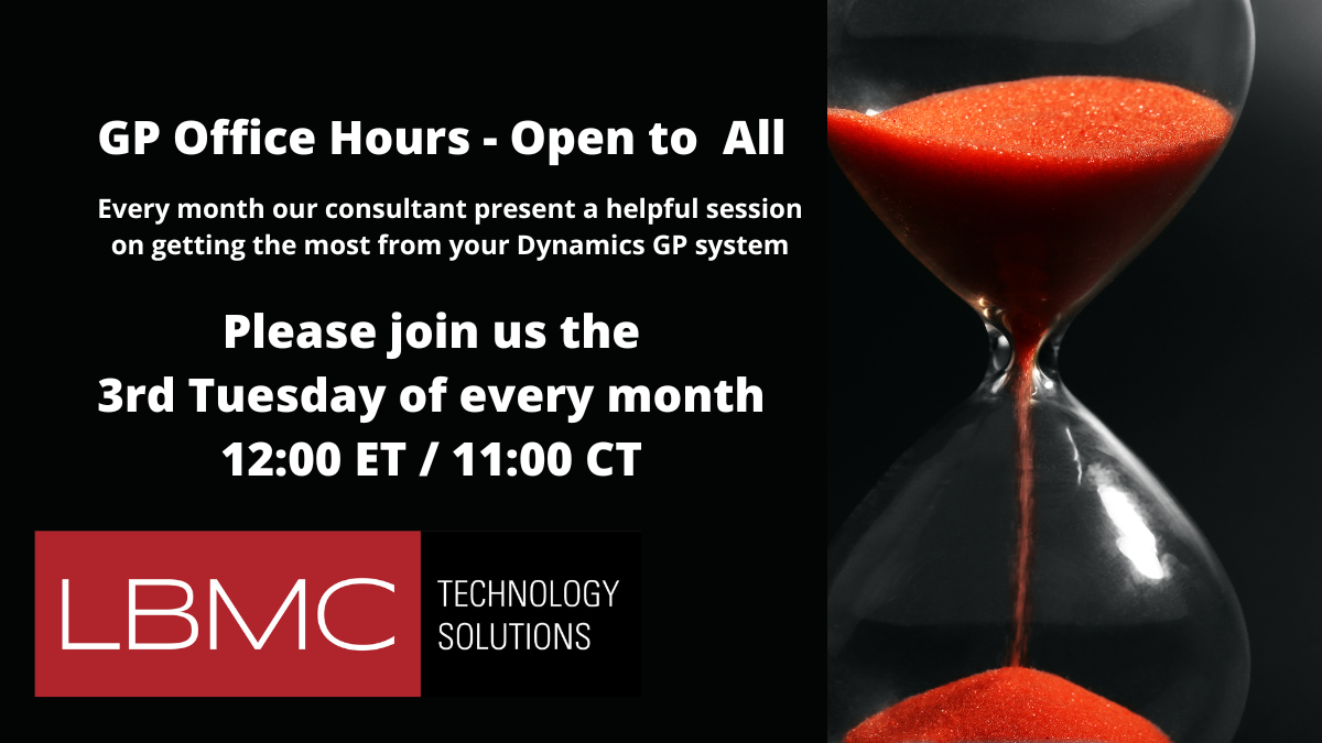 Dynamic GP Office Hours - Open to All - Dynamics Communities