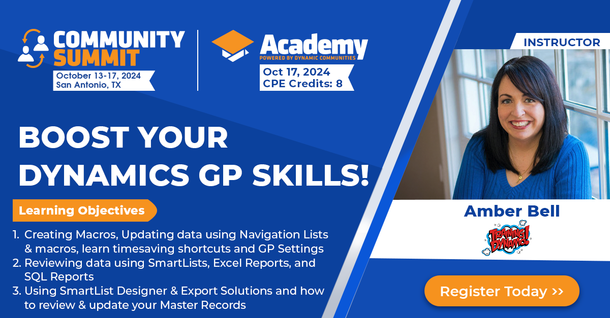 Academy Preview: Boost Your Dynamics GP Skills! - Dynamics Communities