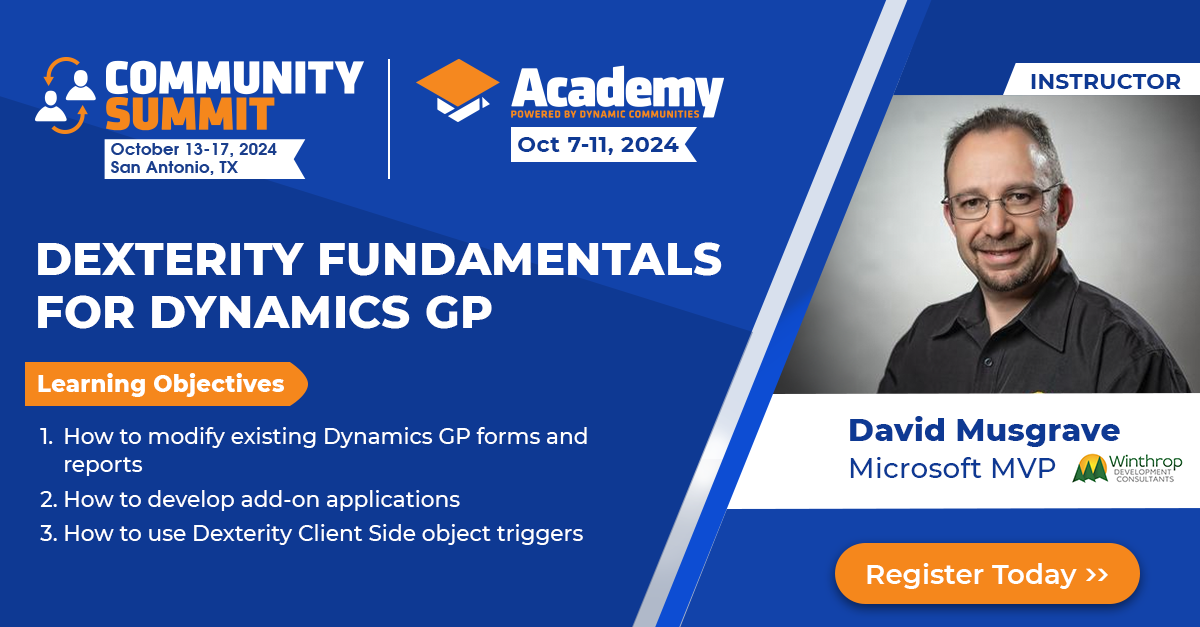 Academy Preview: Dexterity Fundamentals for Dynamics GP