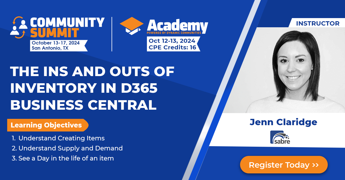 Academy Preview: The Ins and Outs of Inventory in Business Central