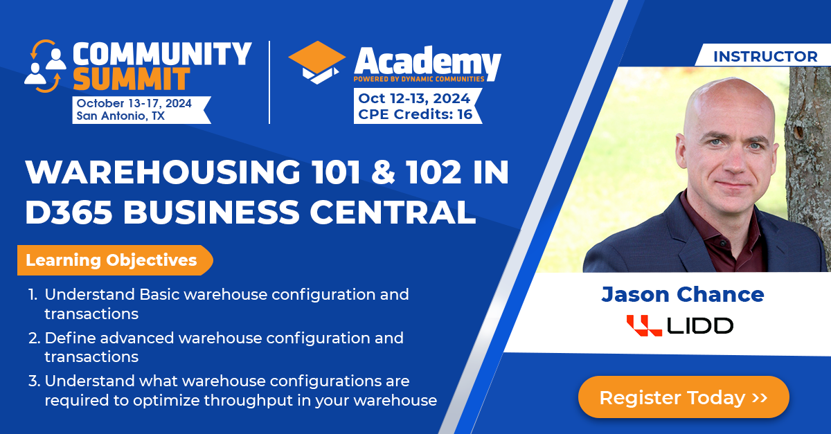 Academy Preview: Warehousing 101 & 102 in Business Central