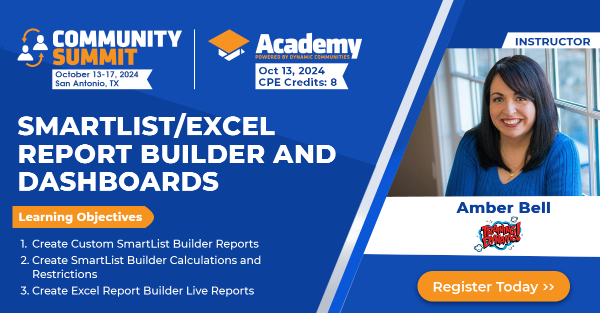 Academy Preview: SmartList/Excel Report Builder and Dashboards