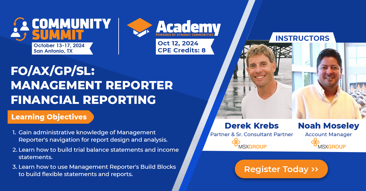 Academy Preview: Management Reporter Financial Reporting - Dynamics ...