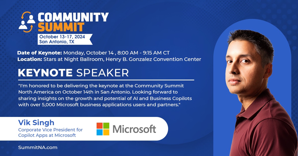Microsoft Corporate Vice President Vik Singh to Keynote Community ...