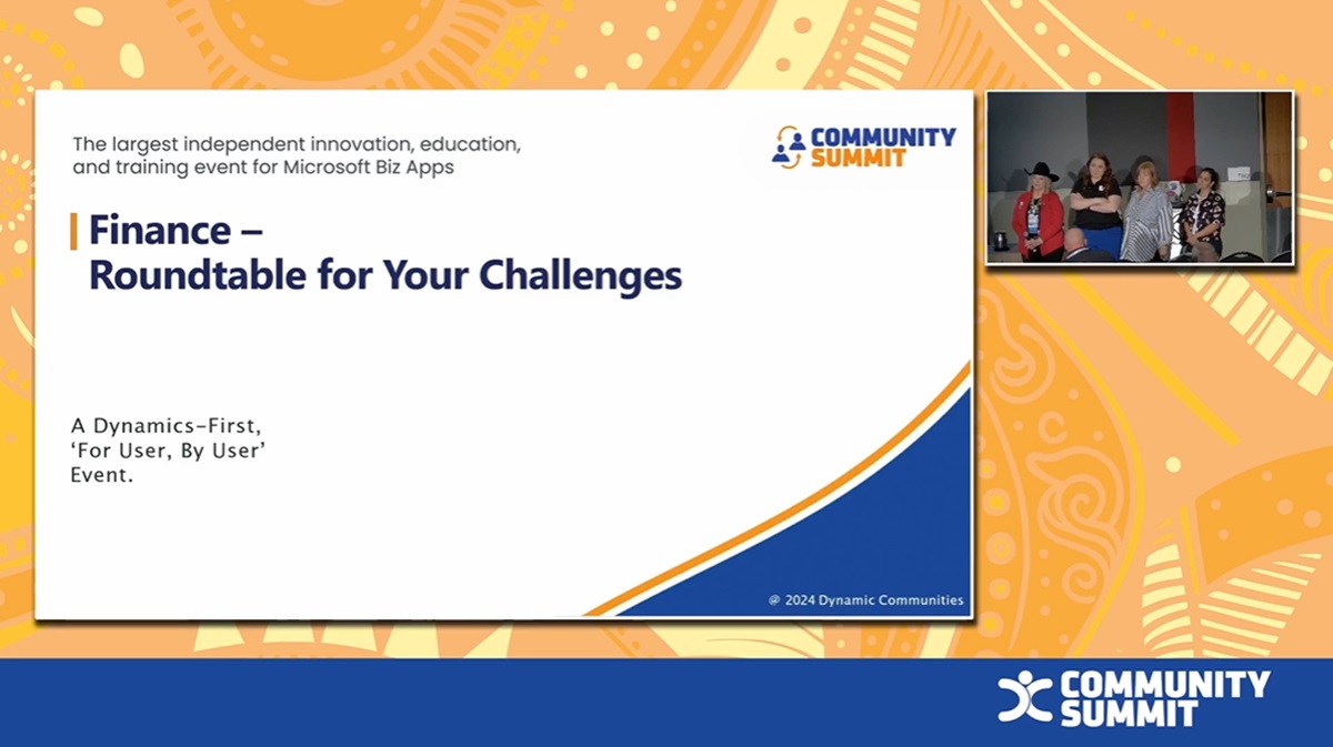 Finance - Roundtable for Your Challenges - Dynamics Communities