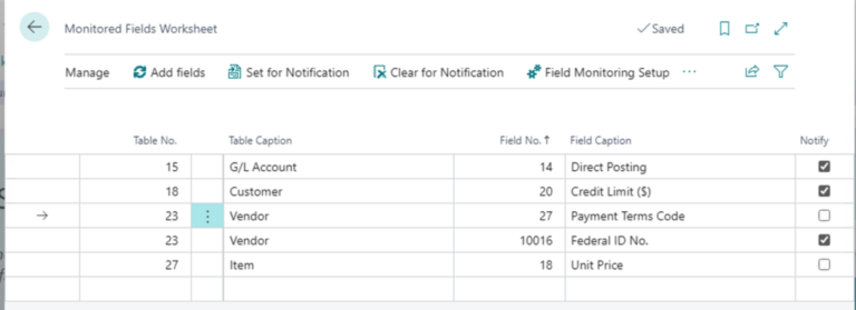 Monitoring Field Changes in Microsoft Dynamics 365 Business Central