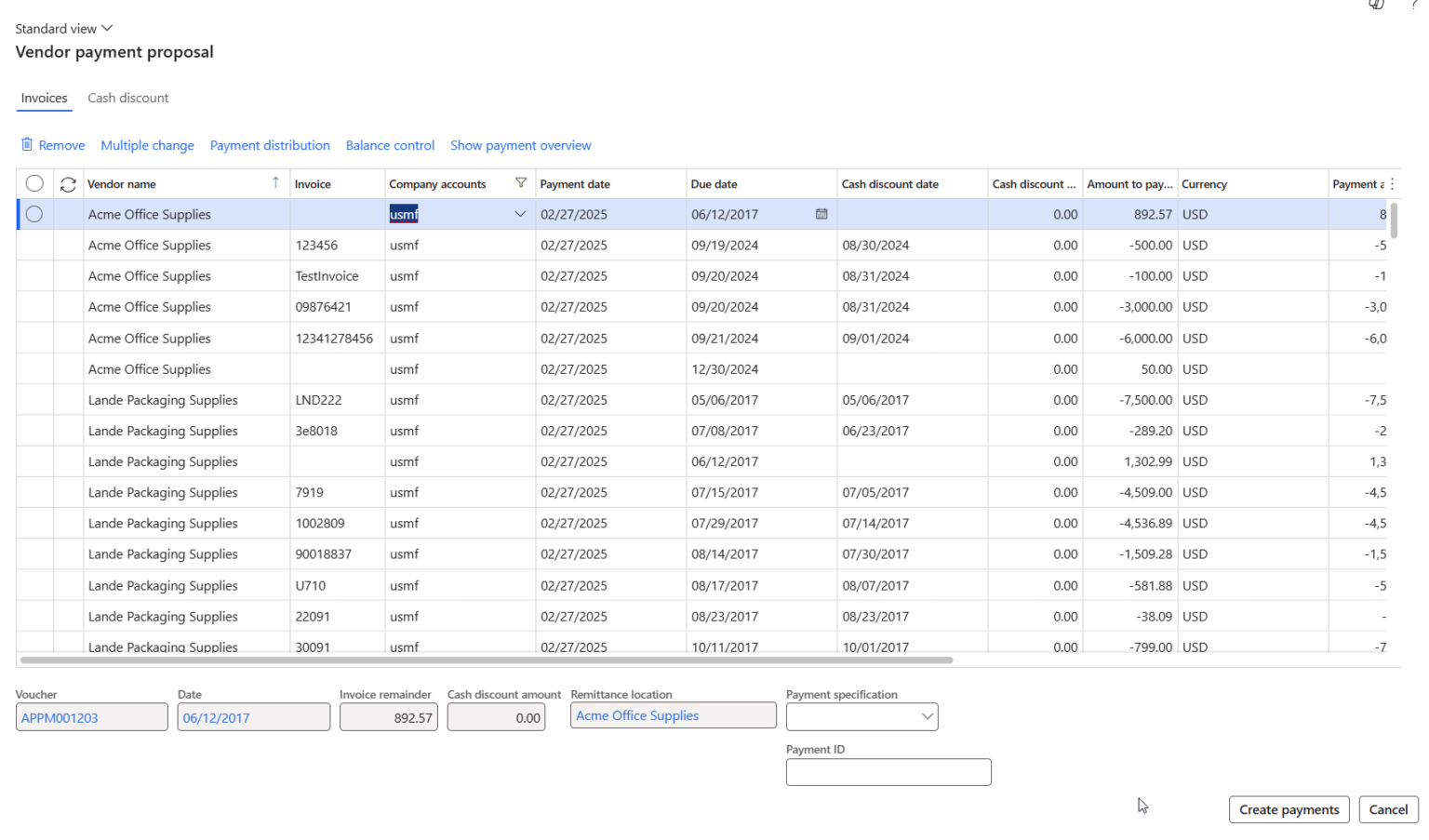 Creating a Payment Proposal in Dynamics 365 Finance & Operations