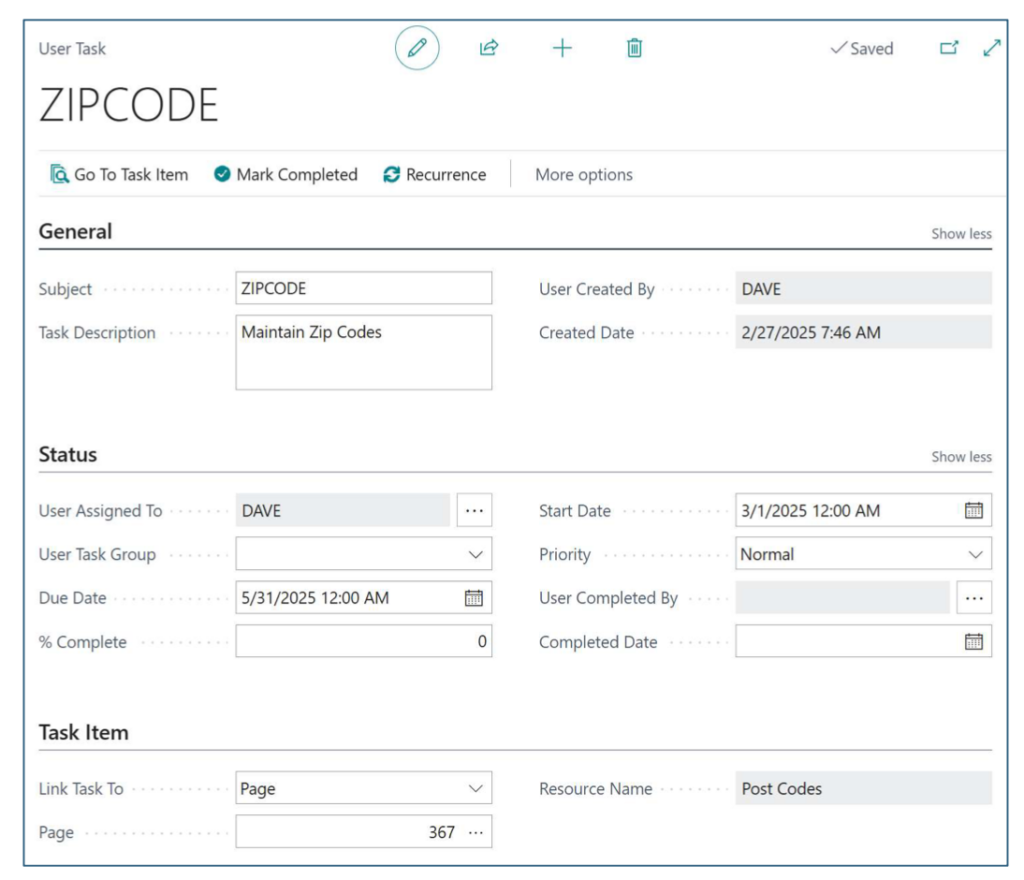 Understanding User Tasks in Business Central - Dynamics Communities