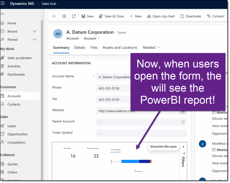 How to Embed Power BI Visuals on Model-Driven App Forms