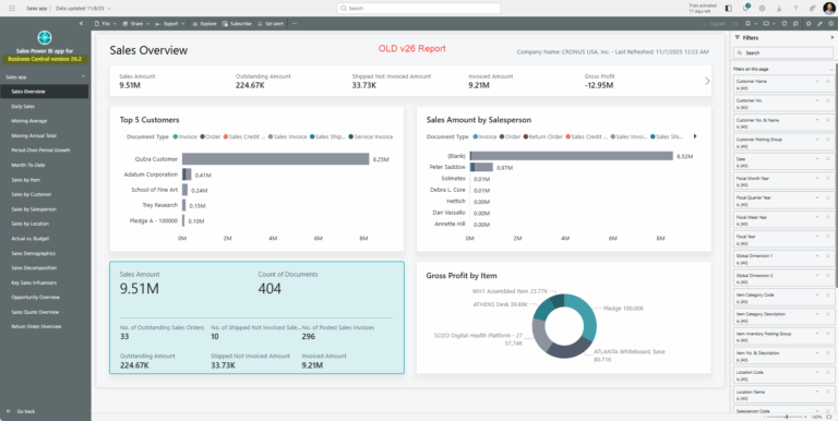Power BI Reporting App Enhancements for Business Central v27